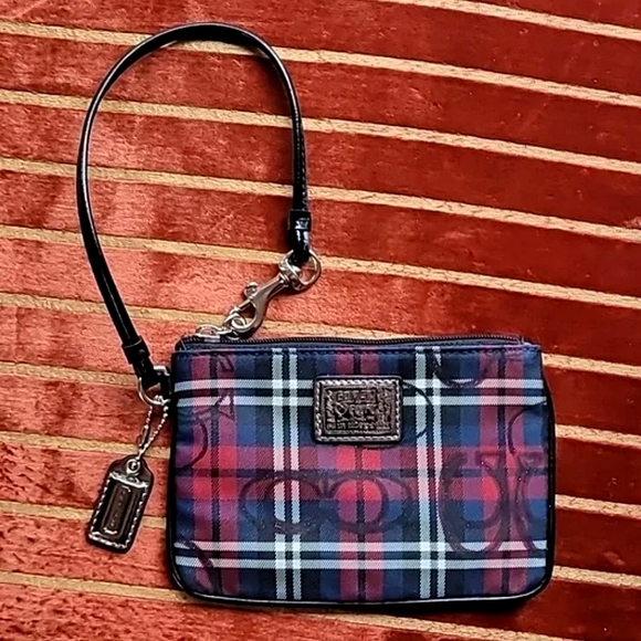 Coach | Bags | Coach Poppy Plaid Wristlet | Poshmark
